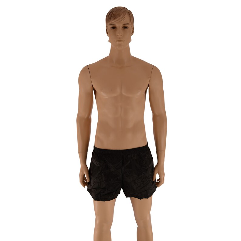 Mens Black Ripstop Nylon Square Cut Shorts, Australian Made, Beach ...