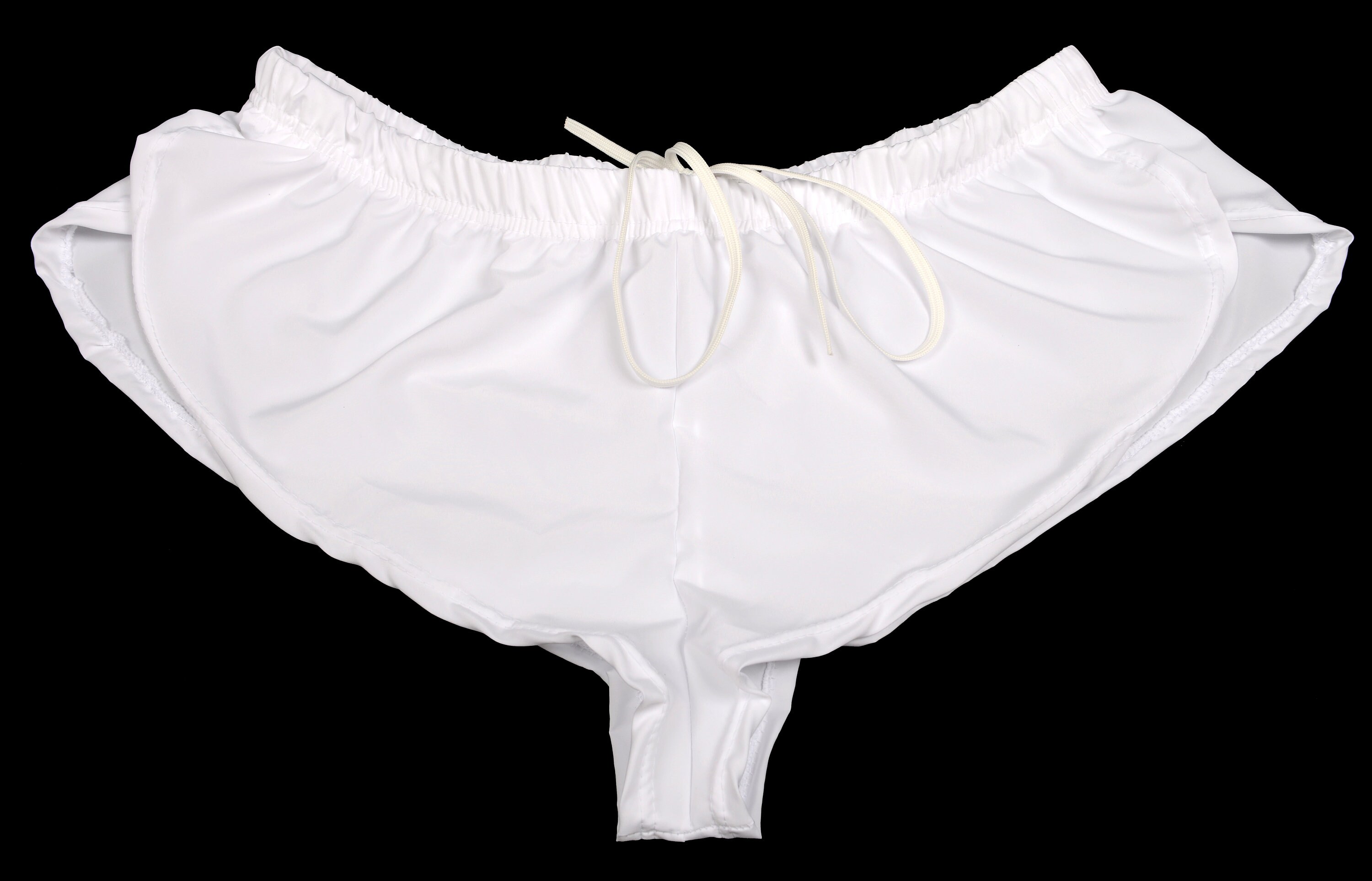 Mens White Polyester Sprinter Shorts W/waist Rope, Australian Made ...