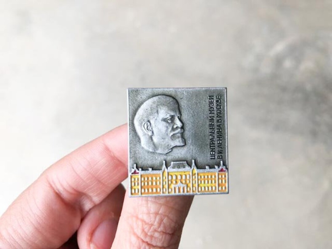 Vintage Pin Lenin Pin Soviet Russian Revolution Pin Silver USSR Badge ...