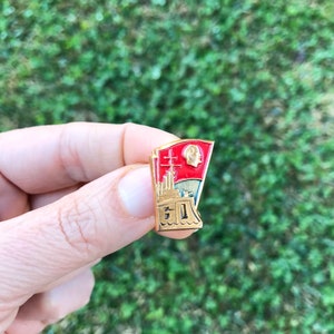 Socialist Pin Russian Vintage Lenin Pin USSR Lapel Pin Political Enamel ...