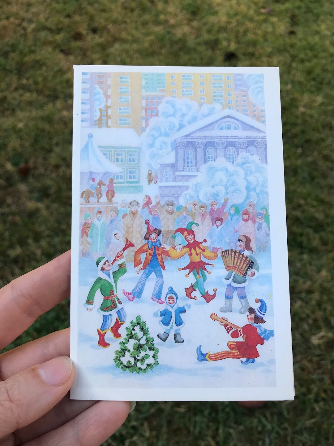 Vintage Christmas Post Card Happy New Year Russian Christmas Winter ...