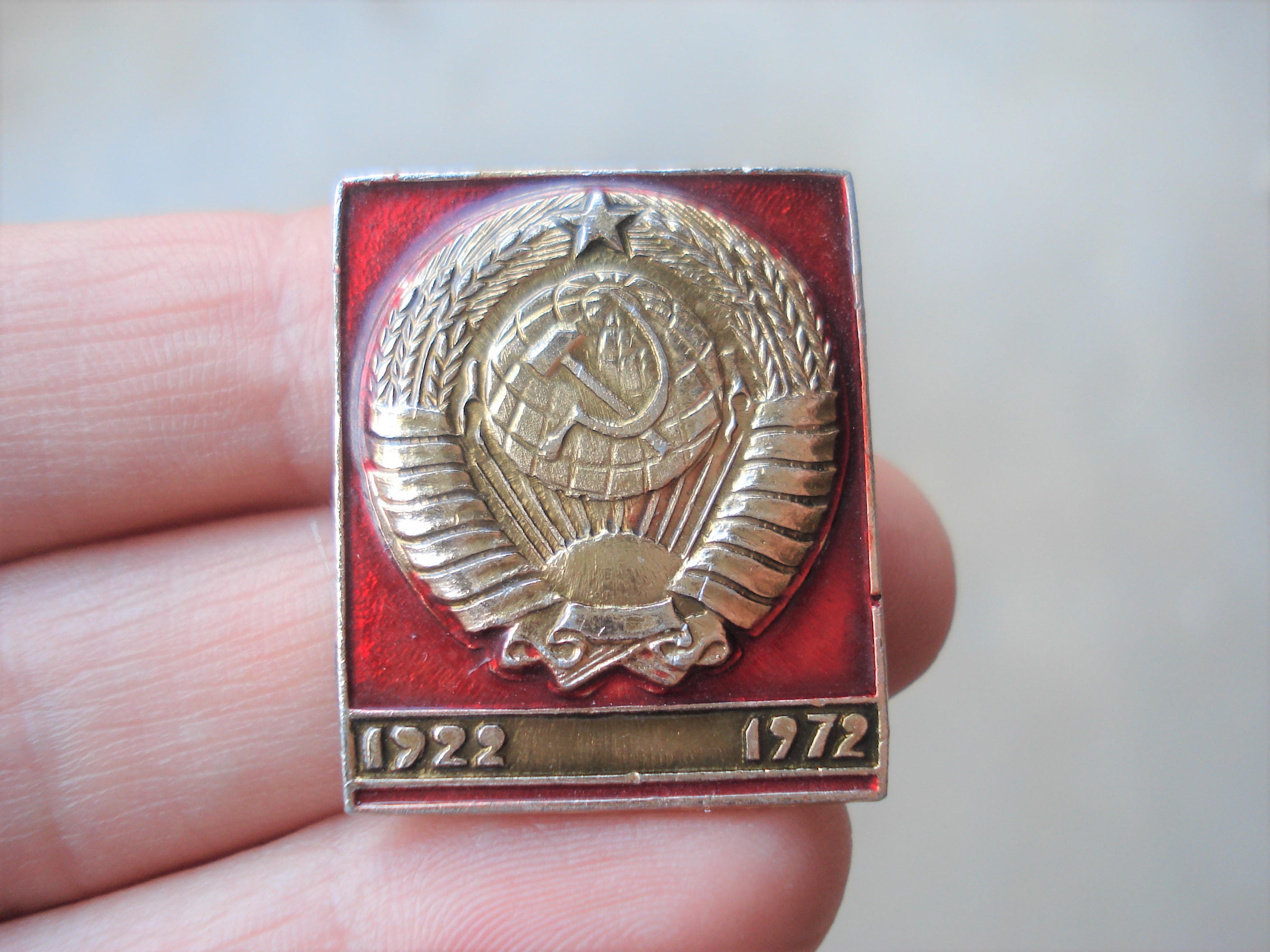 Vintage Soviet Badge USSR National Emblem Pin Russian Hummer - Etsy