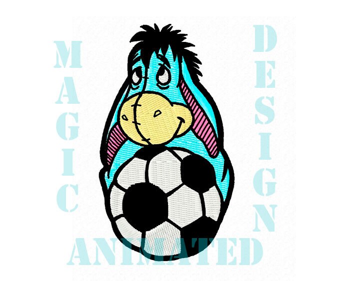 Donkey Soccer Machine Embroidery Design in 4x4 instant - Etsy