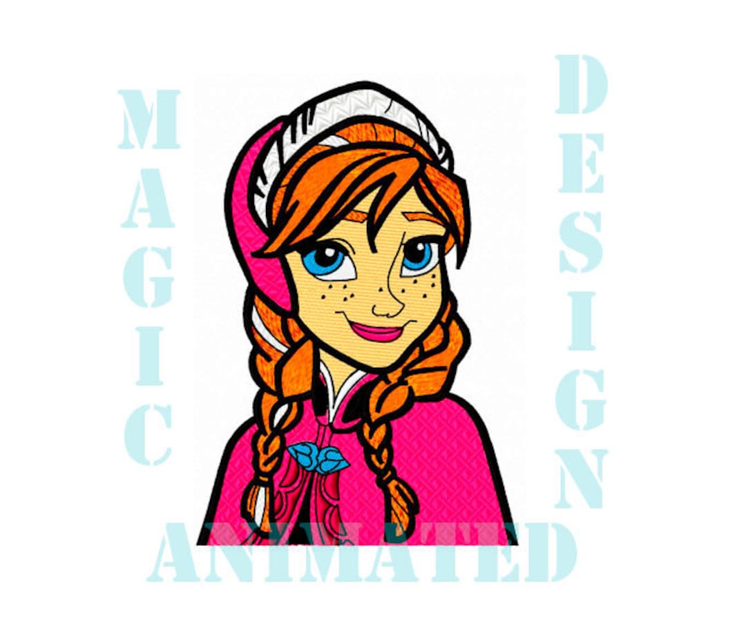 Anna Frozen Machine Embroidery Design in 4 Sizes ---instant Download ...