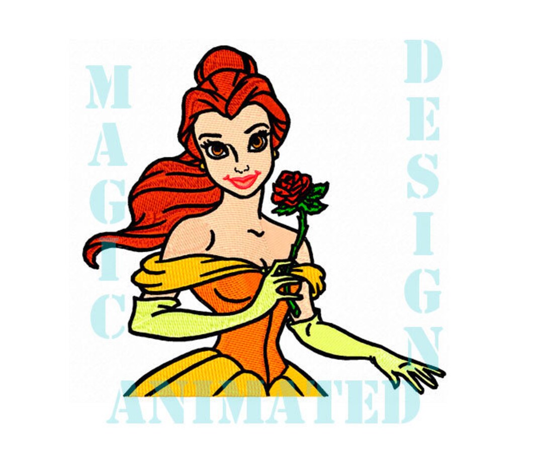 Belle Princess Machine Embroidery Design in 2 Sizes ---instant Download ...