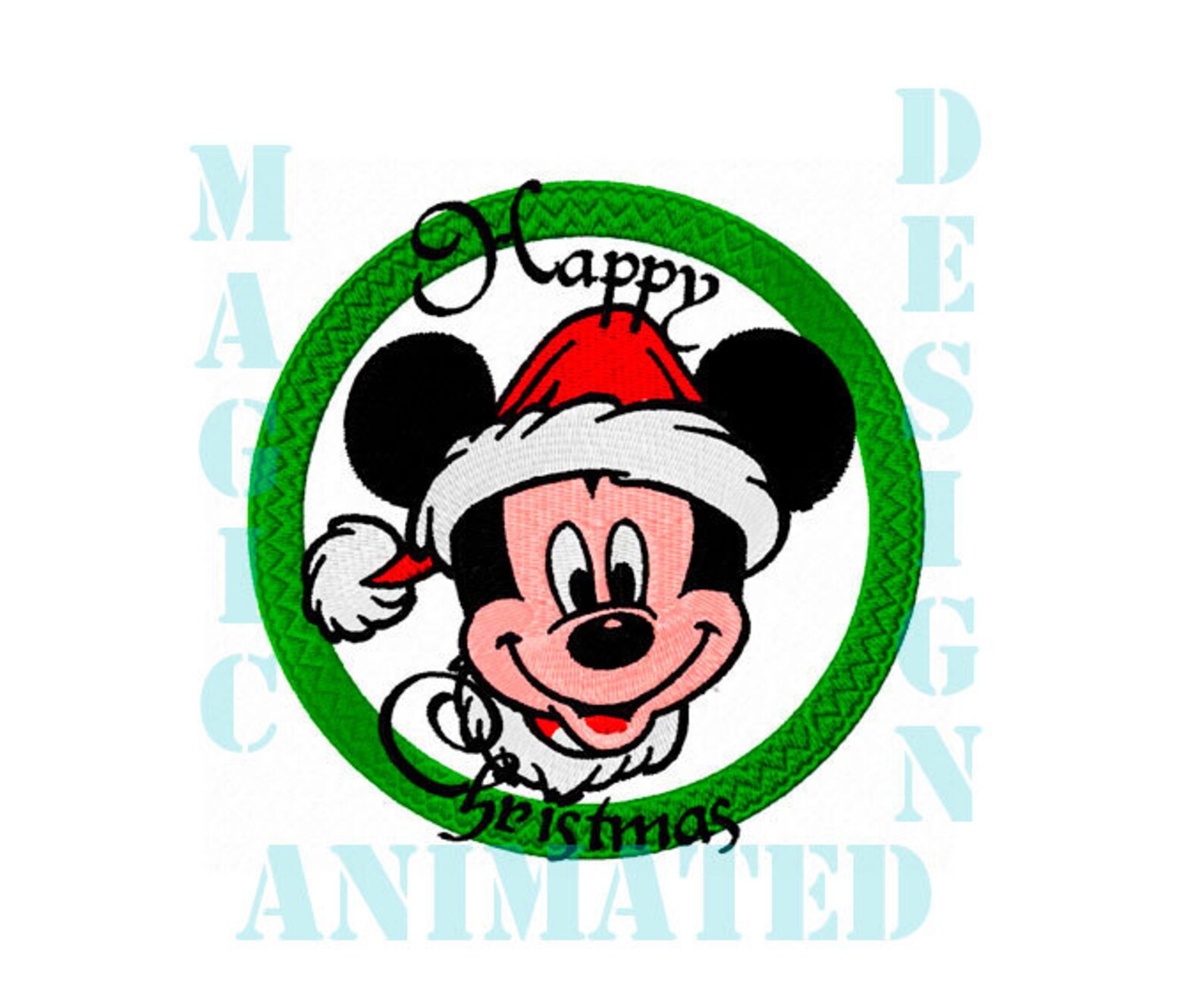 Christmas Mickey Mouse Machine Embroidery Design in 4X4 ---instant ...