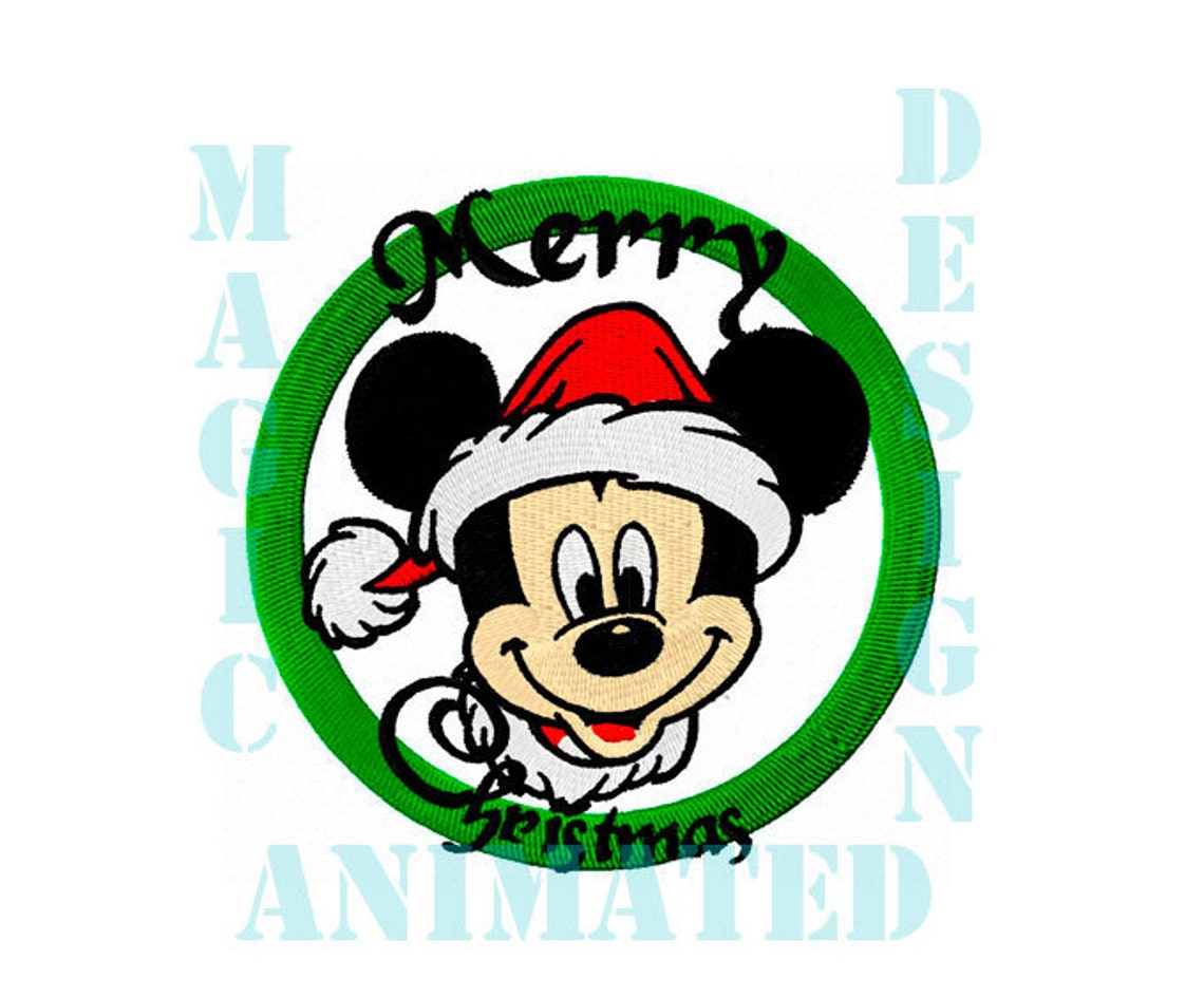 Merry Mickey Mouse Machine Embroidery Design in 4X4 instant - Etsy