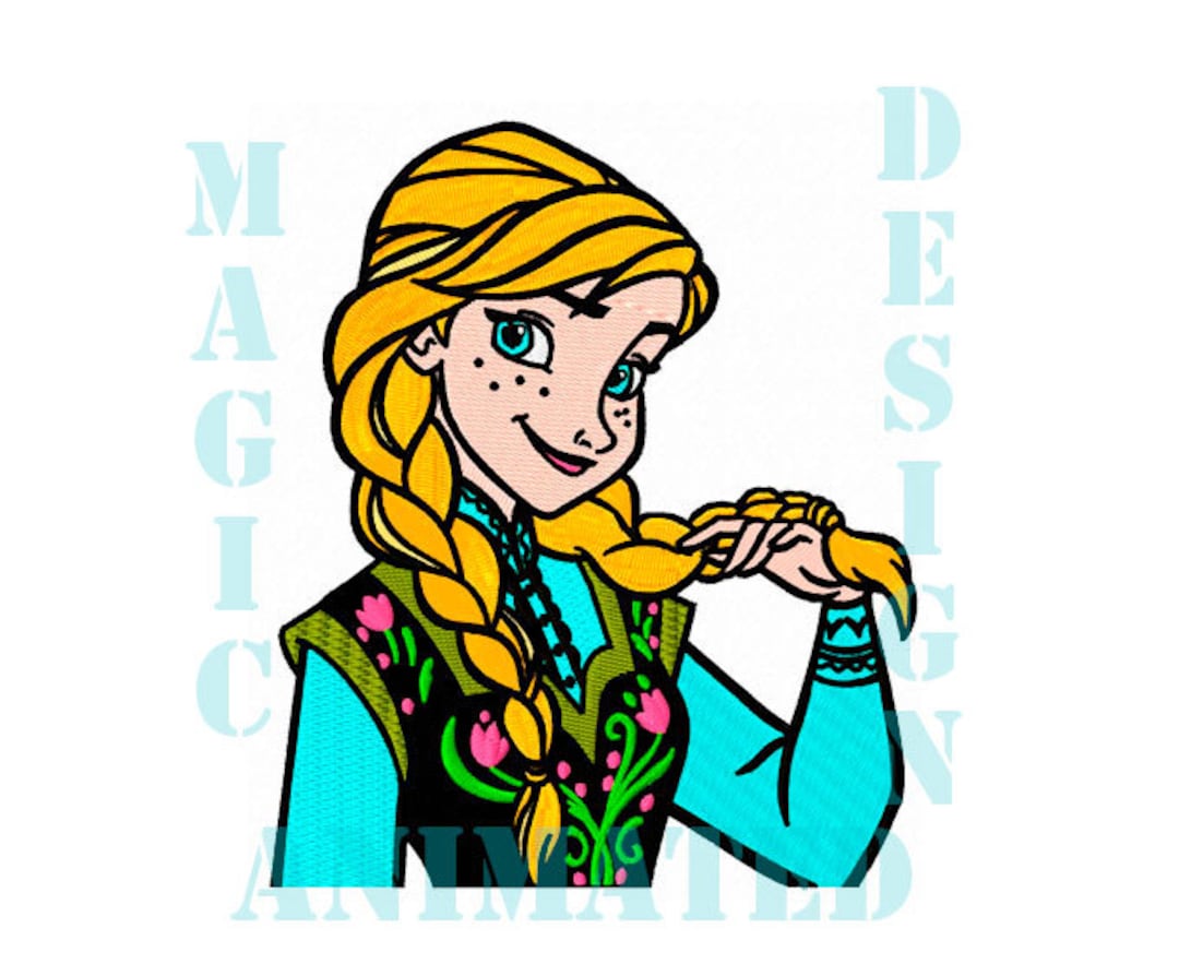 Anna Frozen Machine Embroidery Design in 4 Sizes ---instant Download ...