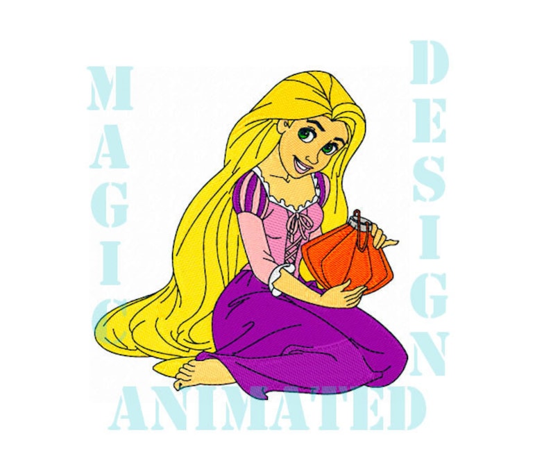 Rapunzel Princess Machine Embroidery Design in 4 Sizes instant Download ...