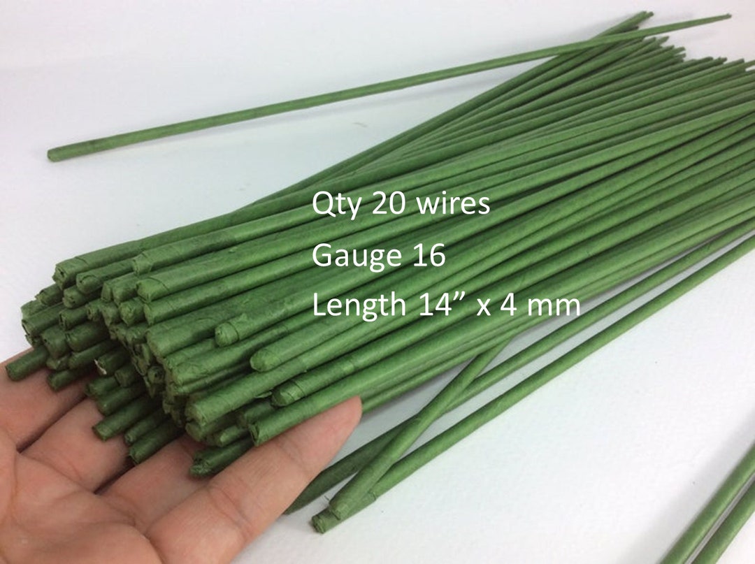 20 Stems Large Long Big Length 14 Inches X 4 Mm Floral Wire Flower Stem ...