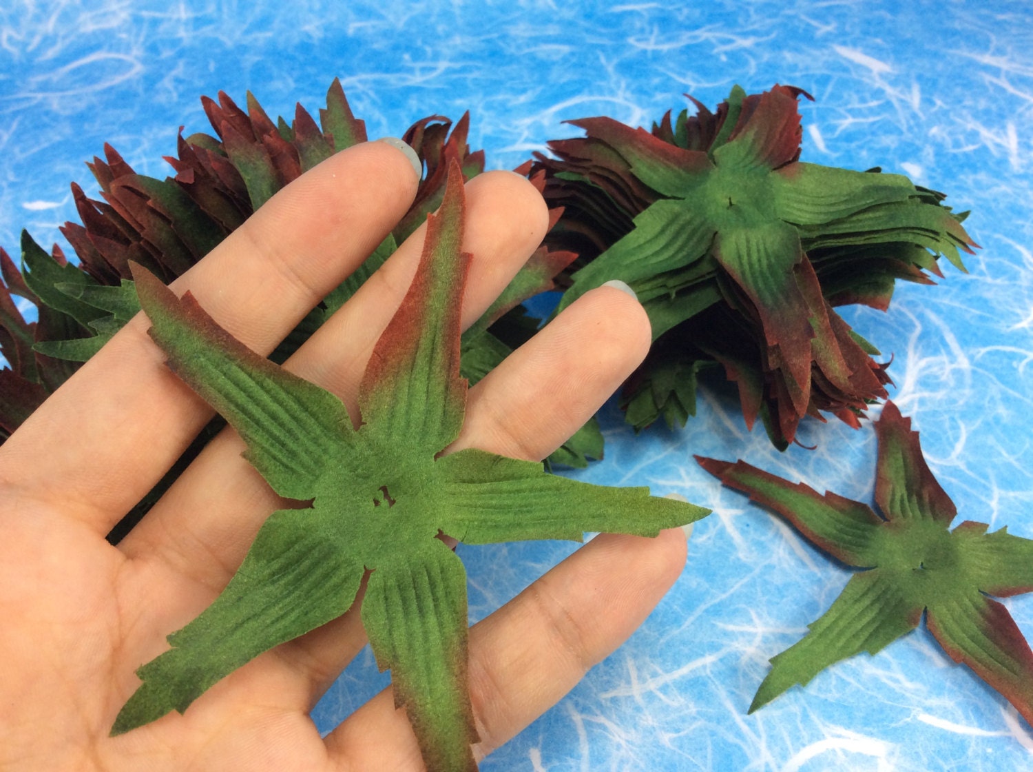 Supply 100 Sepals Petal Size 3.50 Inch Fabric Green Brown Torus Sepal ...