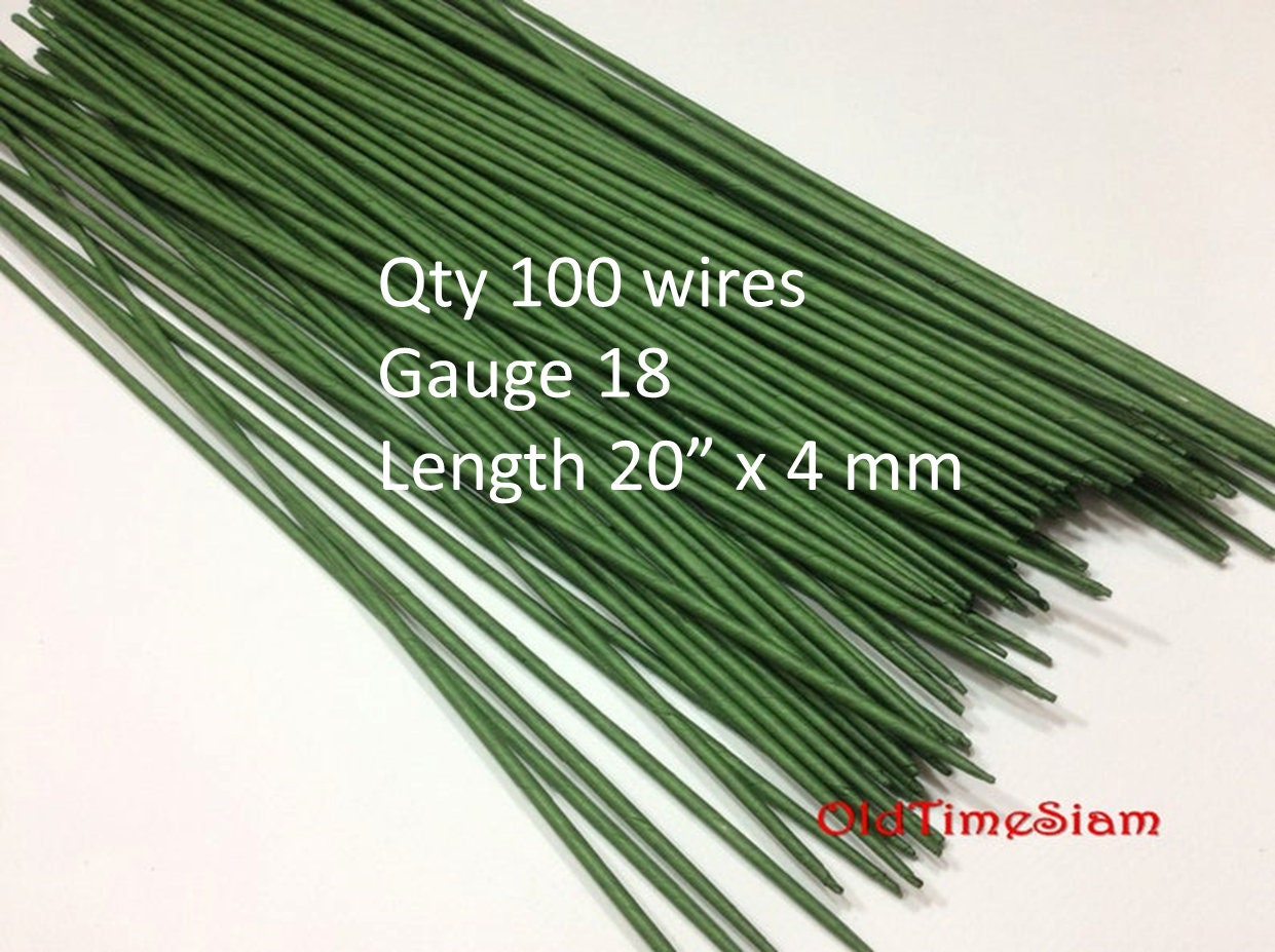 100 Stems Large Long Big Length 20 Inches X 4 Mm Floral Wire Flower ...