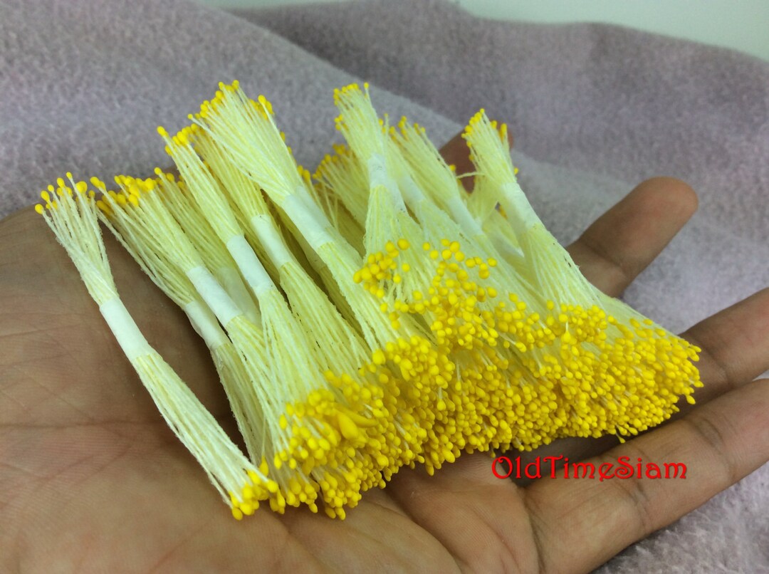 Yellow Pollen Water Drop Head Flower Stamen Pollens 4800 Heads 2400 Pcs ...