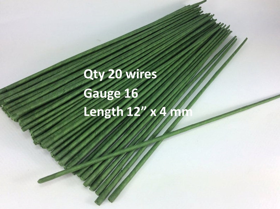 20 Stems Large Long Big Length 12 Inches X 4 Mm Floral Wire Flower Stem ...