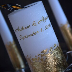 Personalized Gold Leaf Unity Candle Set: Wedding Keepsake - Etsy