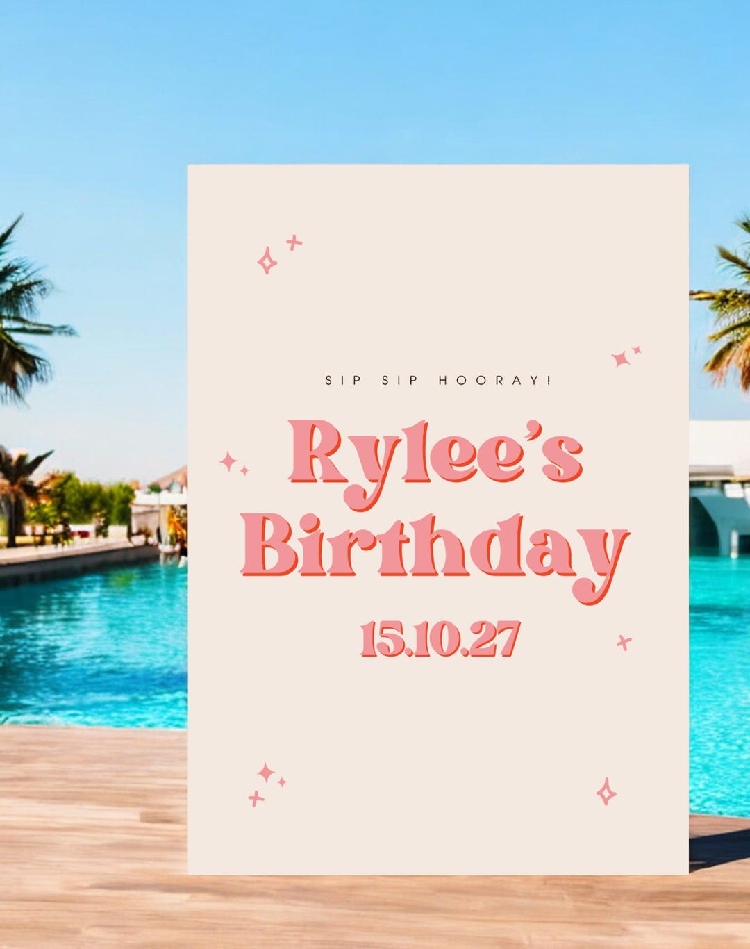 Rylee Retro Birthday Party Welcome Sign Canva Digital Template - Etsy