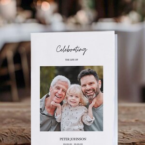 Funeral Program, Funeral Books With Photos, Editable Funeral Program ...