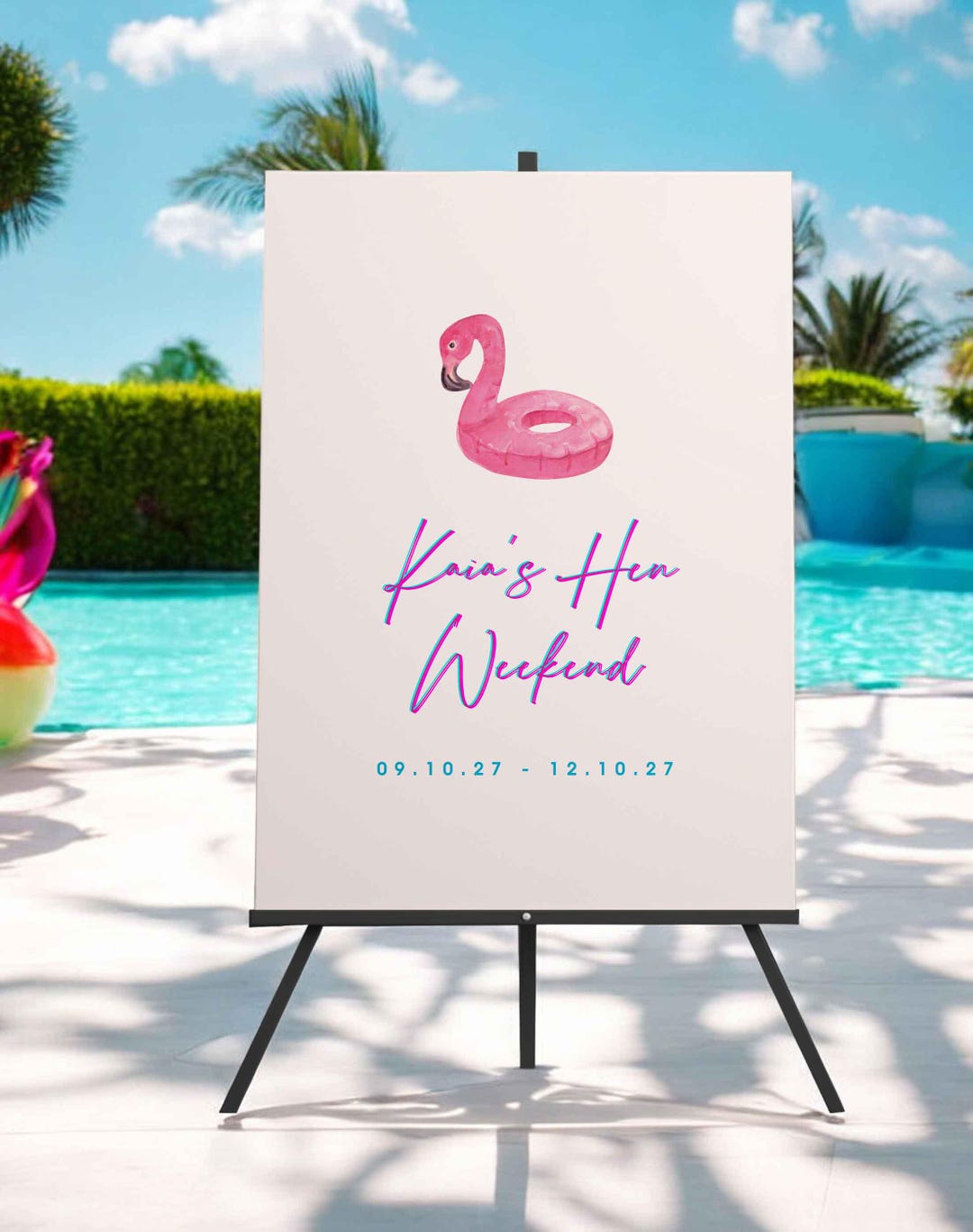 Kaia Pool Party Sign A1 Canva Template, Digital Download, Instant ...