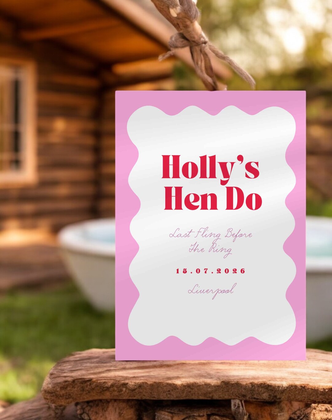 Editable Hen Party Welcome Sign Bold Wavy Border Canva Download - Etsy