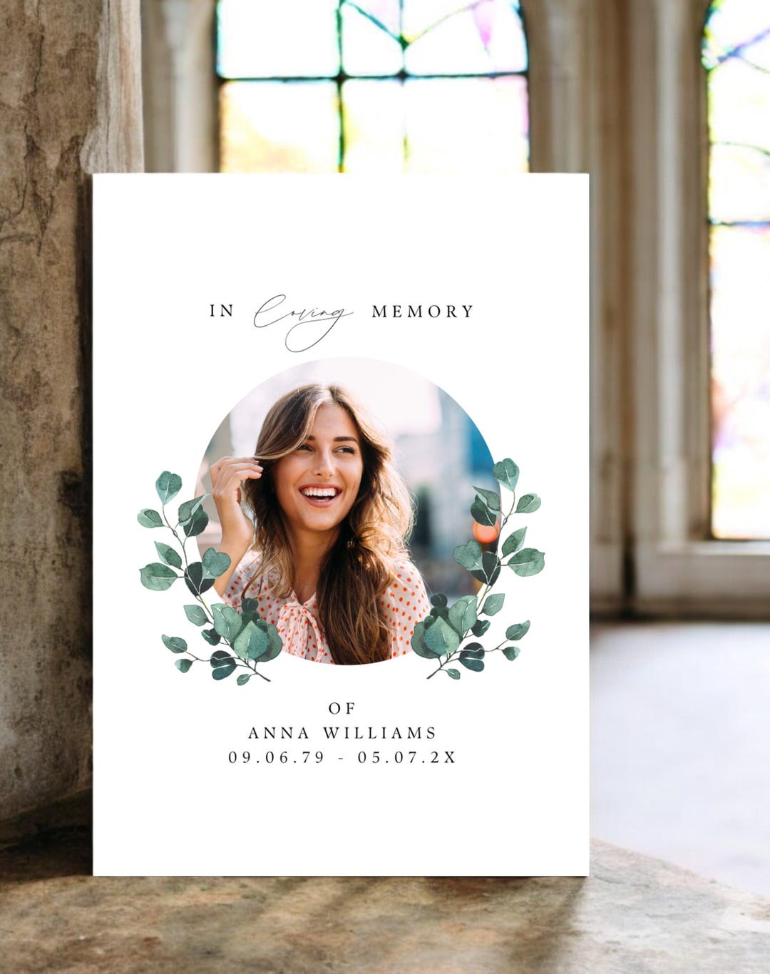 In Loving Memory Sign With Photo Funeral Welcome Digital Template A1 ...