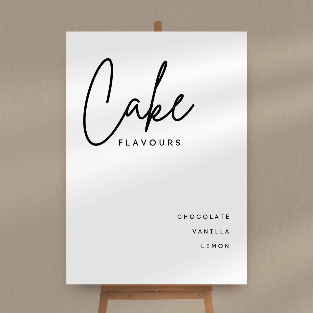 Editable Cake Flavors Sign Wedding or Party Decor Digital Download ...