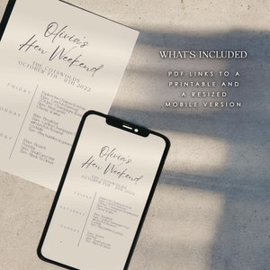 Pink Cowboy Hen Do Itinerary Template | Last Rodeo Theme 5x7" & Cell ...