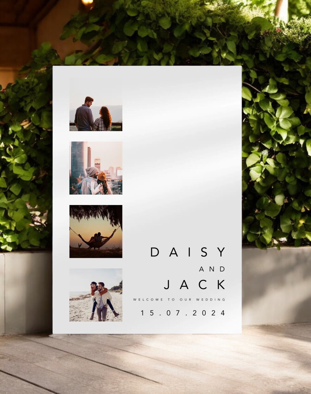 Modern Photo Booth Wedding Welcome Sign Canva Template, DIY Template ...