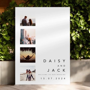 Modern Photo Booth Wedding Welcome Sign Canva Template, DIY Template ...