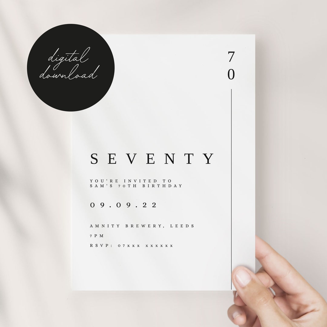 Editable Birthday Party Invitation Template Modern Stylish - Etsy