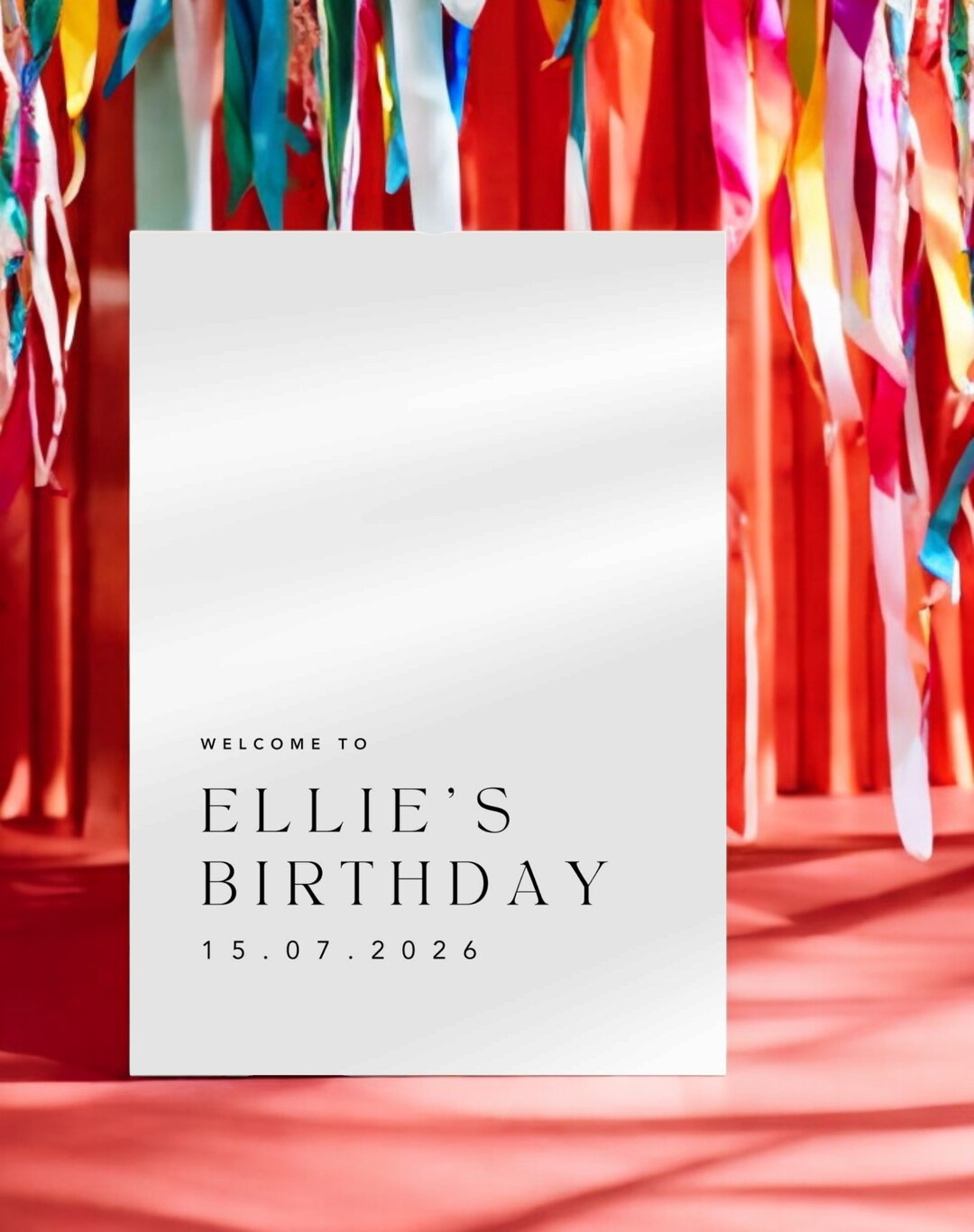 Minimal Birthday Welcome Sign - DIY Editable Canva Template Download ...