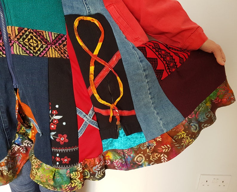 Red Denim Duster Coat, Plus Size Clothing, Plus Size Boho Jacket ...
