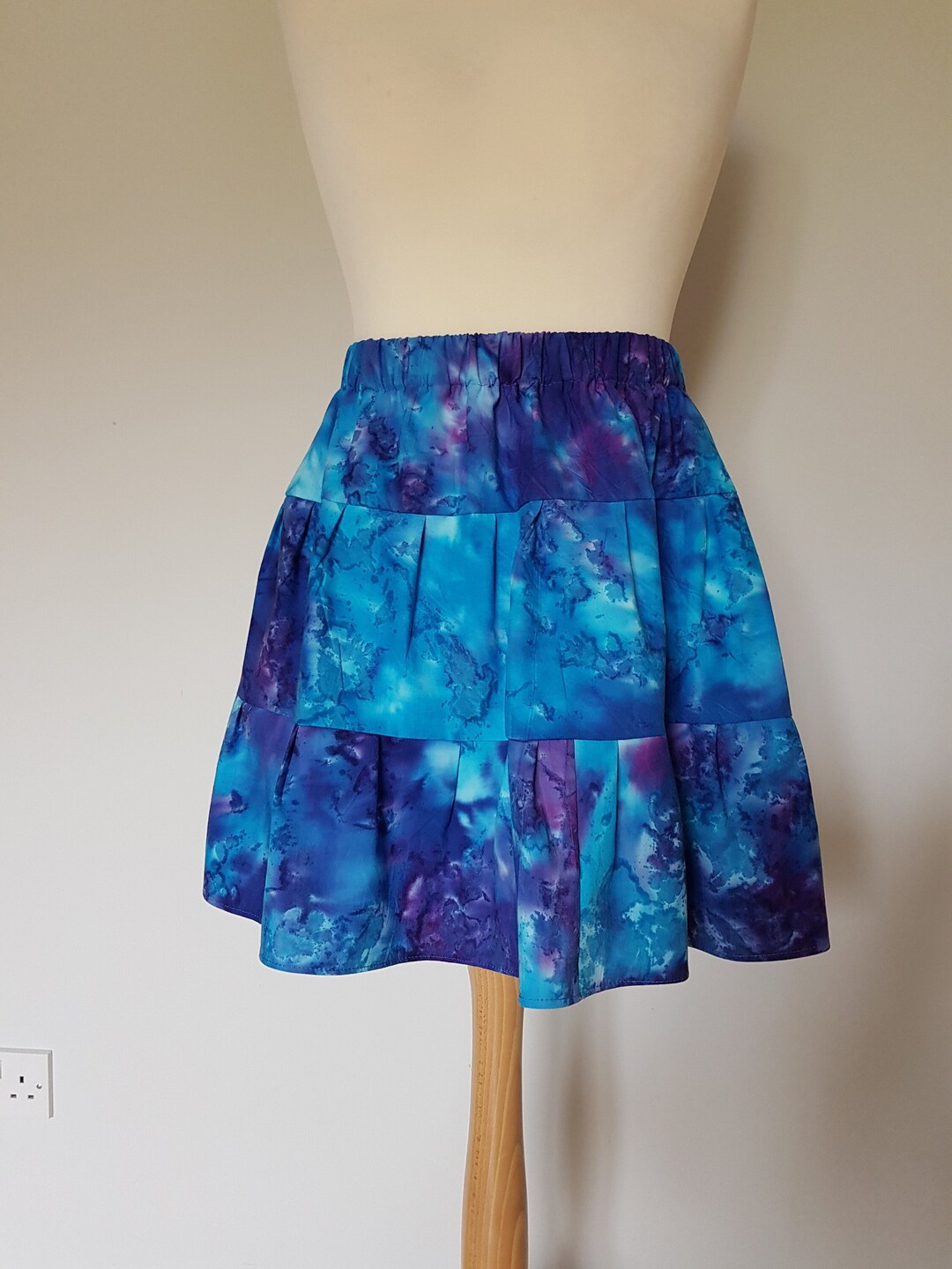 Blue and Purple Tie Dye, Mini Skirt for Women, Tie Dye Clothing, Mini ...