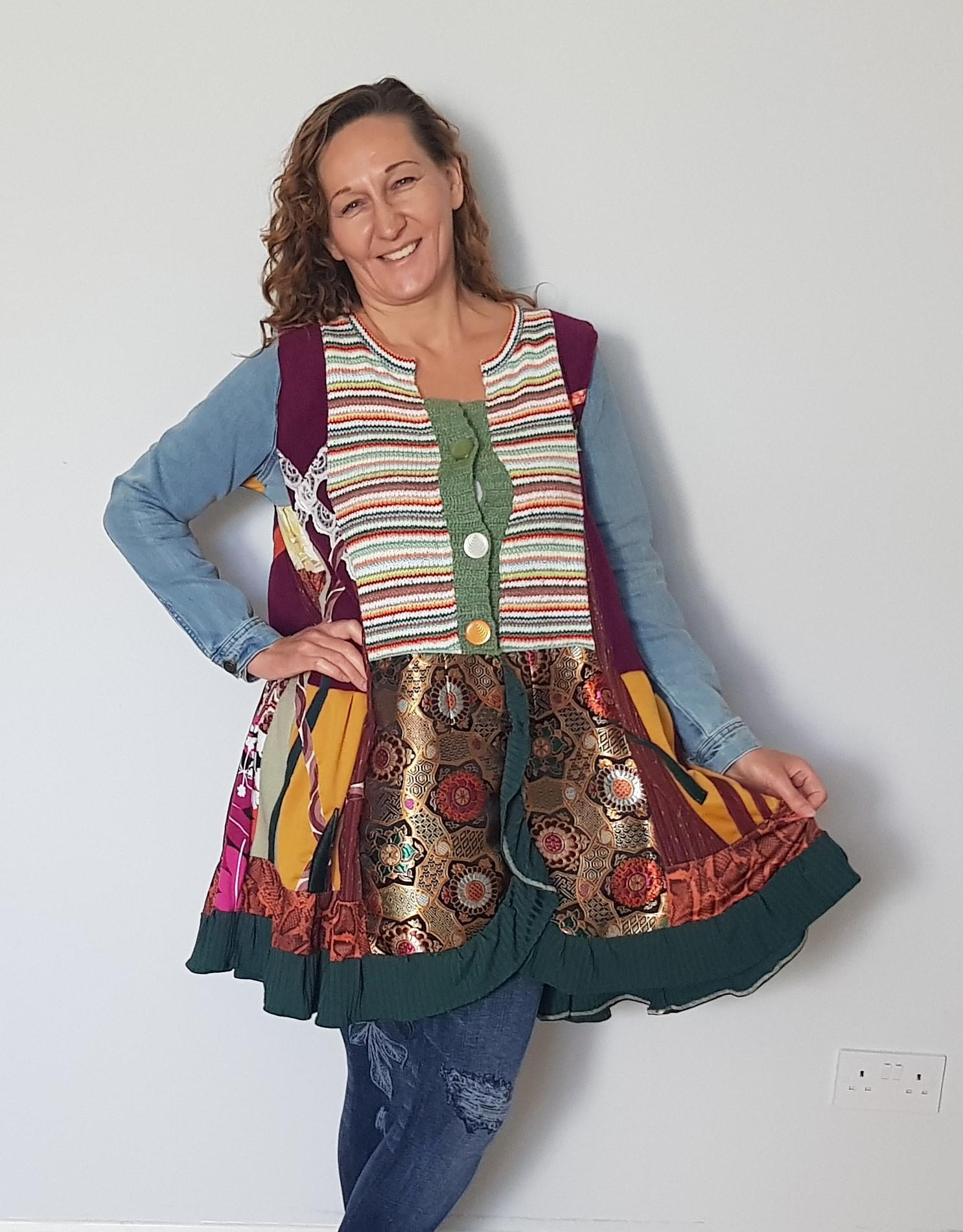 Upcycled Sweater Coat, Recycle Denim Duster, Upcycle Clothing for Women ...