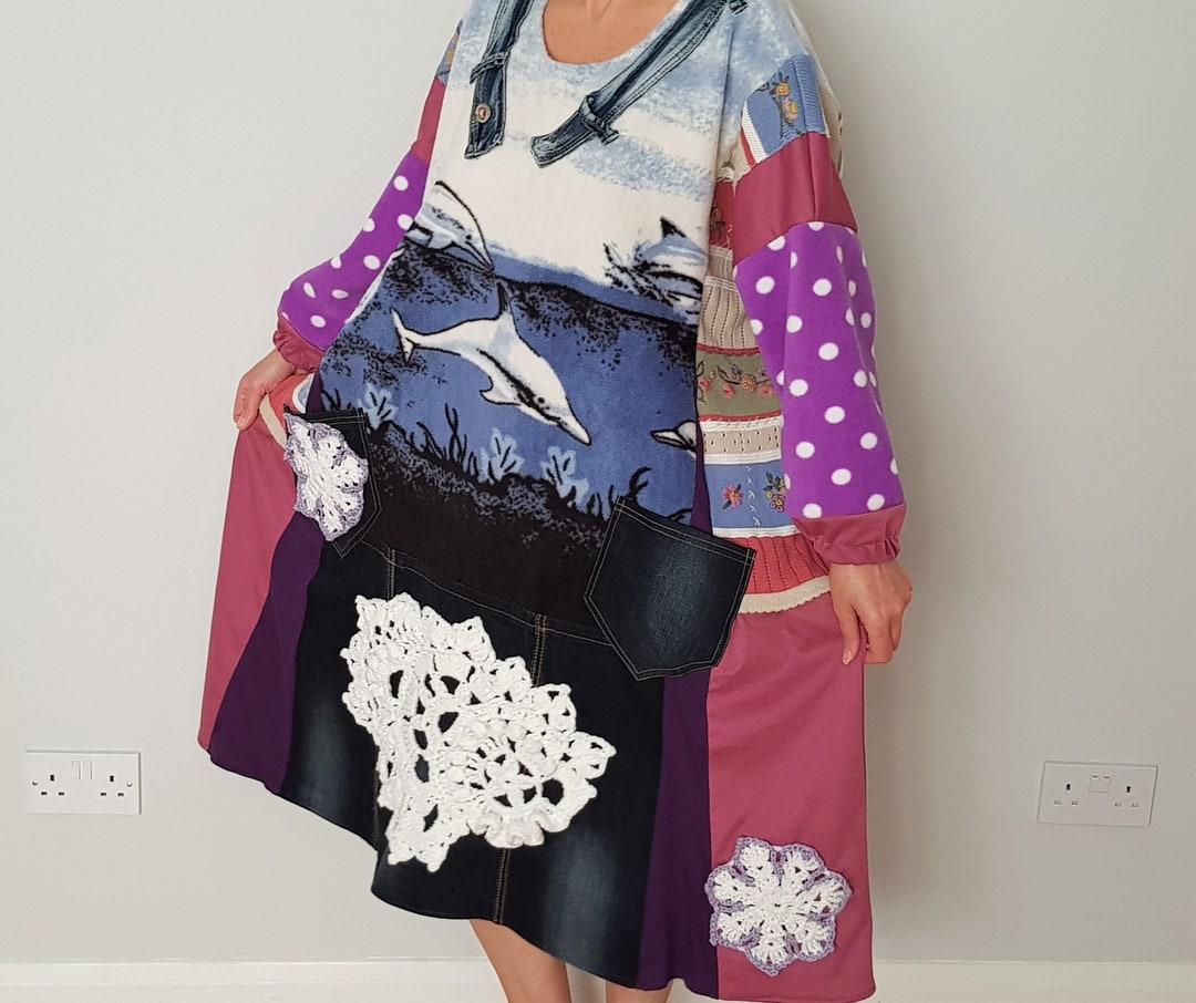 Plus Size Clothing 4x, Upcycle Clothes, Denim Dress Plus Size, Upcycled ...