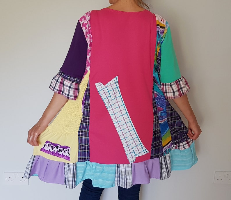 Plus Size Clothing, Upcycled Womens Clothes, Upcycled Denim Tunic Dress, Recycle Dress Tunic ...