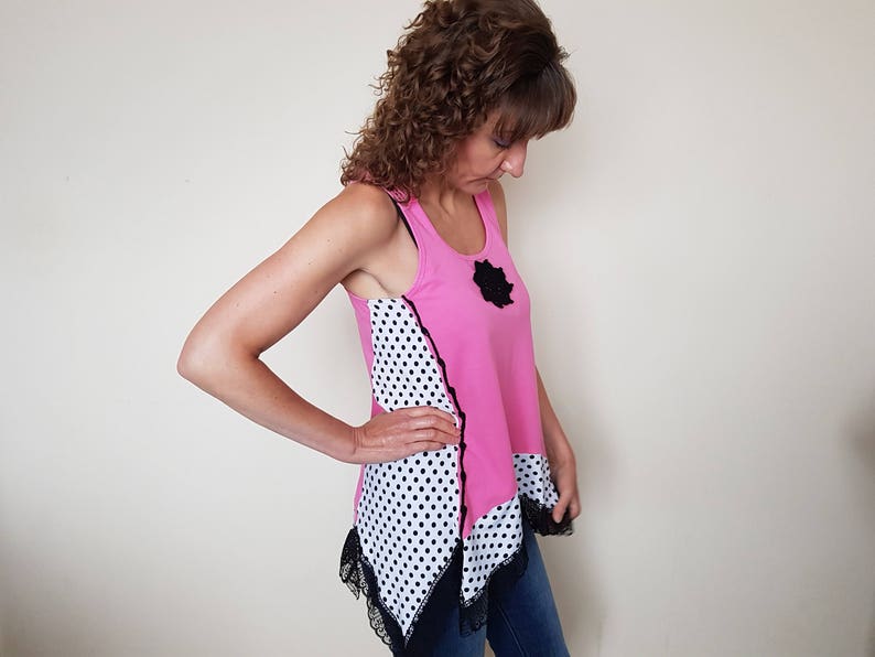 Upcycled Tank Top for Women, Upcycled Tunics, Recycled Clothes, Boho ...