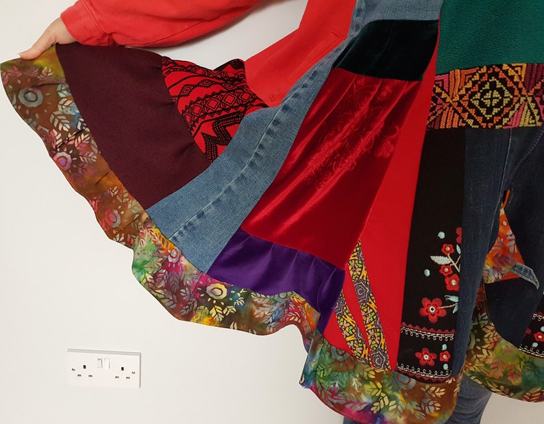 Red Denim Duster Coat, Plus Size Clothing, Plus Size Boho Jacket ...