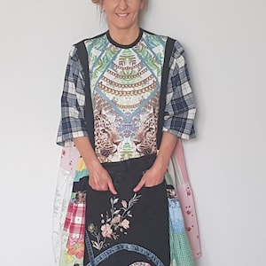 Plus Size Upcycled Tunic, Upcycled Denim Clothing, Womens Fall Tunic ...