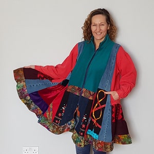 Red Denim Duster Coat, Plus Size Clothing, Plus Size Boho Jacket ...