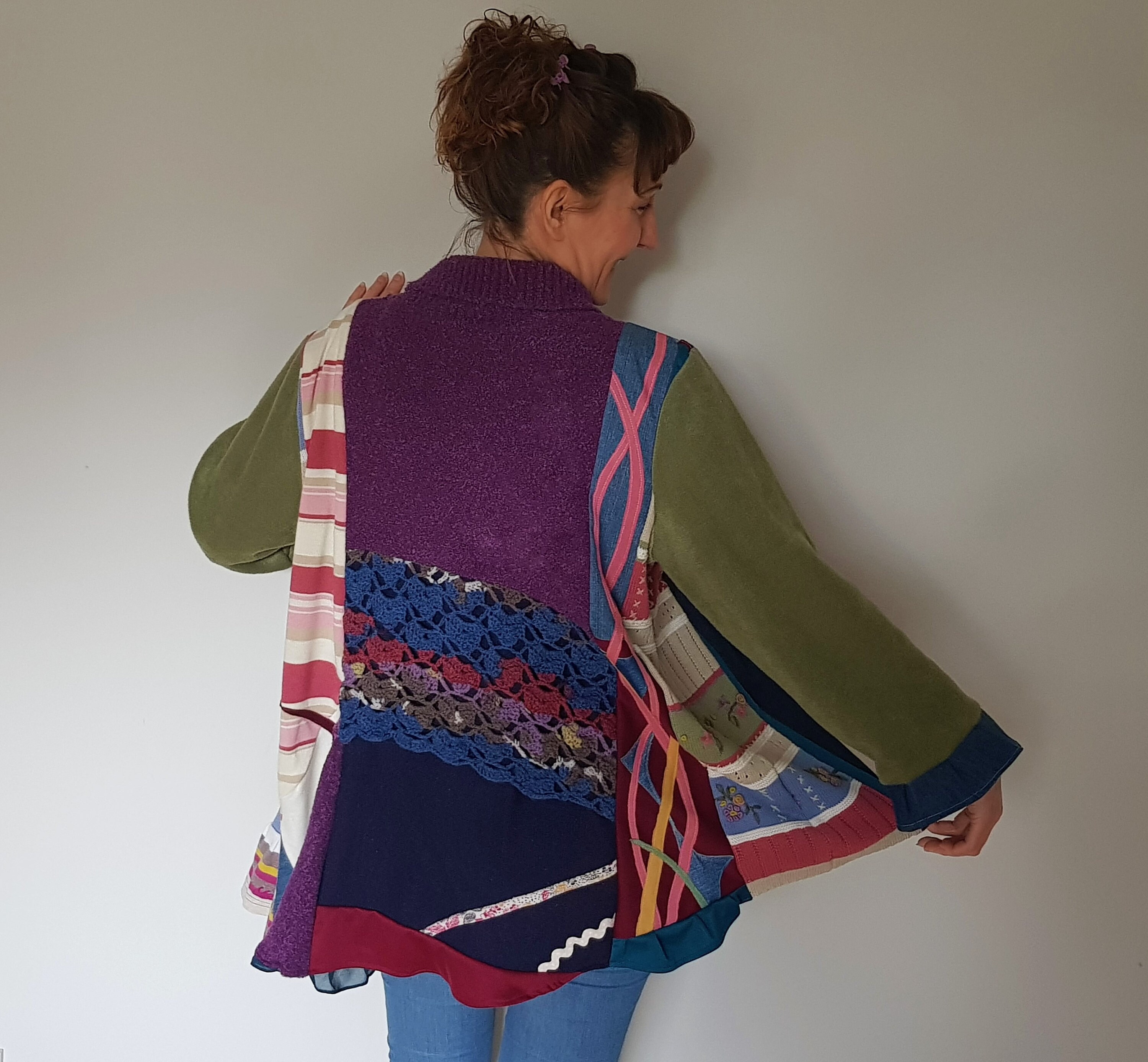 Upcycled Sweater Tunic, Womens Tunic Tops, Pls Size Clothing, Upcycle ...