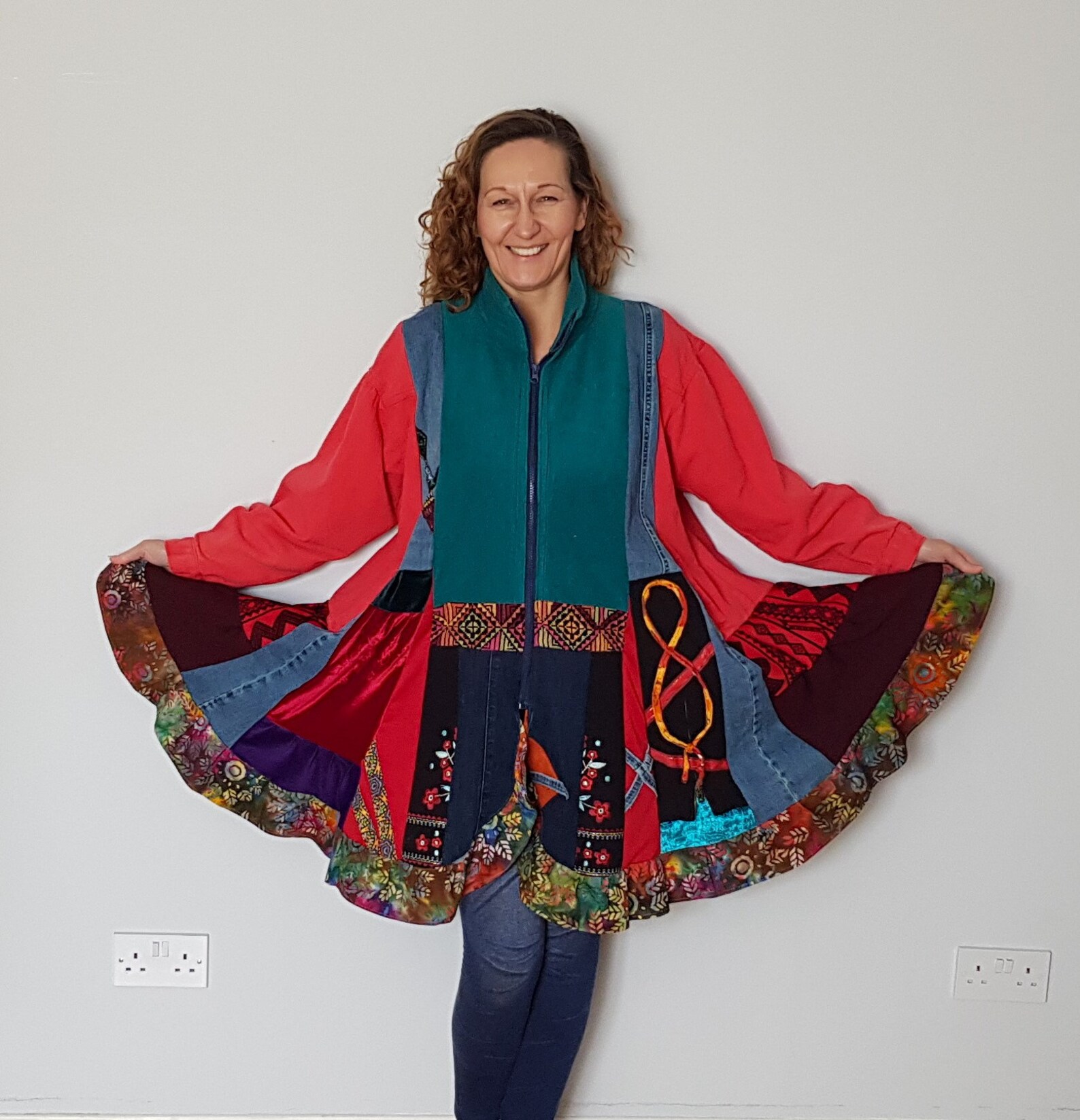 Red Denim Duster Coat, Plus Size Clothing, Plus Size Boho Jacket ...