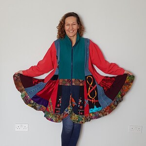 Red Denim Duster Coat, Plus Size Clothing, Plus Size Boho Jacket ...