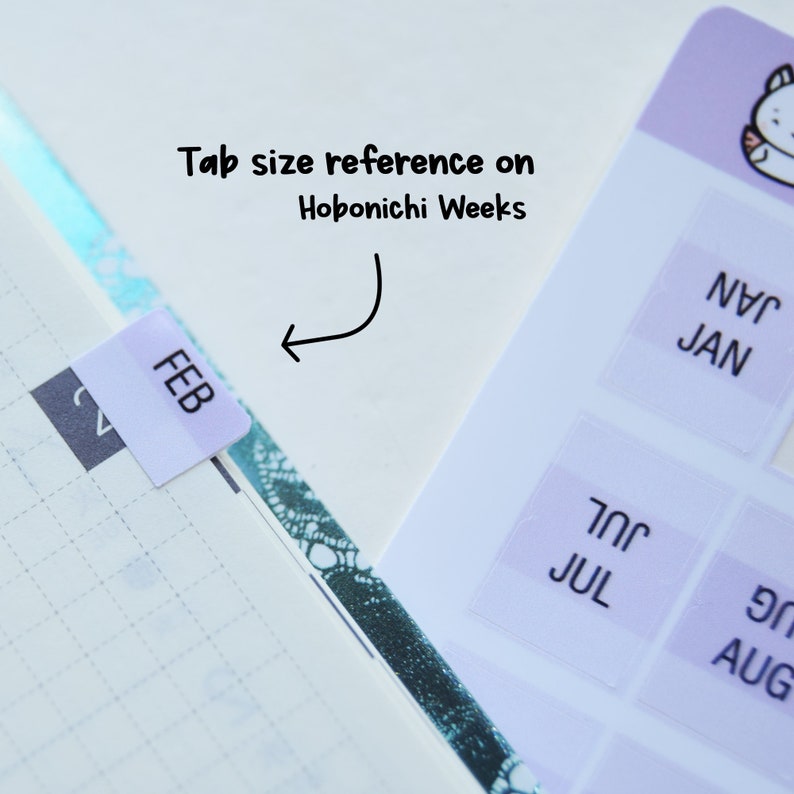 Monthly Tabs Smile Font Style Printable Planner Stickers - Etsy