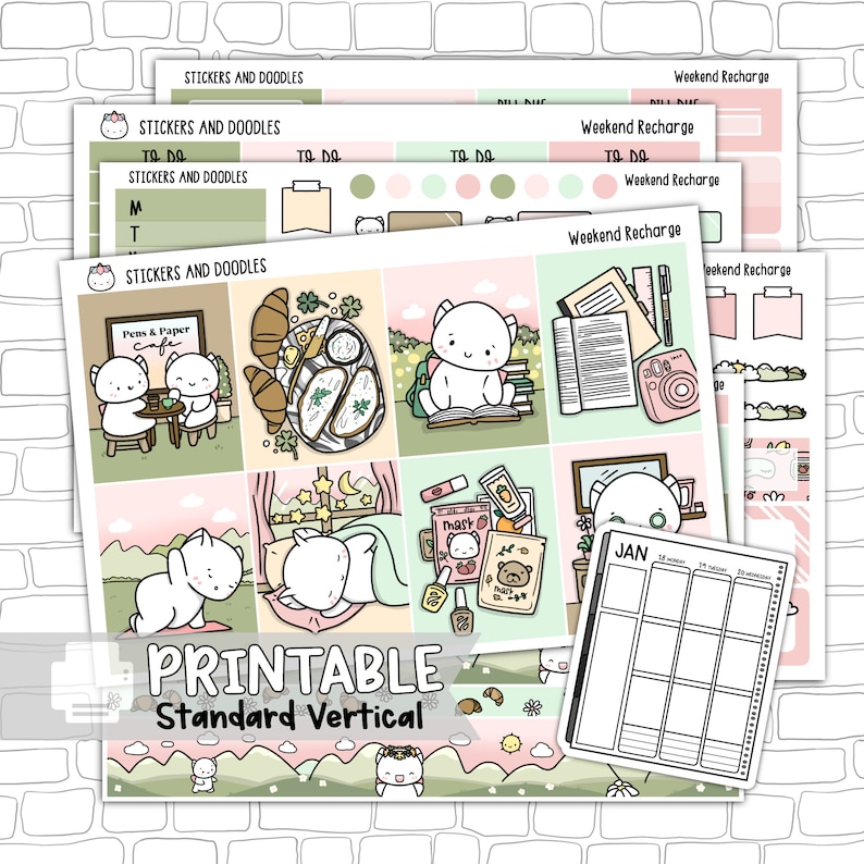 Printable: Weekend Recharge Standard Vertical Weekly Page - Etsy