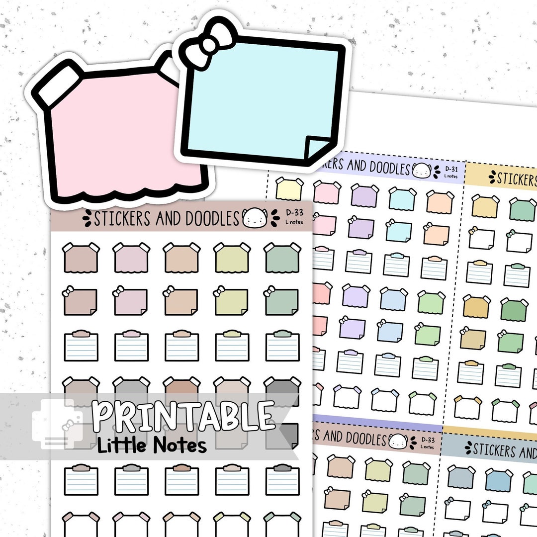 Printable Stickers: Little Notes Doodles Deco Planner Stickers Digital ...