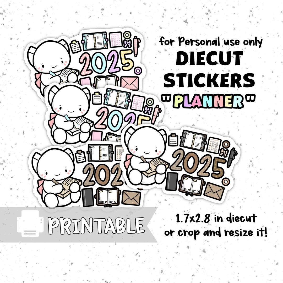 Printable Stickers: "2025 Planner" Diecut Sticker Digital Download ...