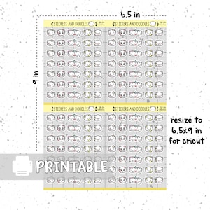 Printable Stickers: Celebrate Mood Emote Doodles Deco Plannerstickers ...