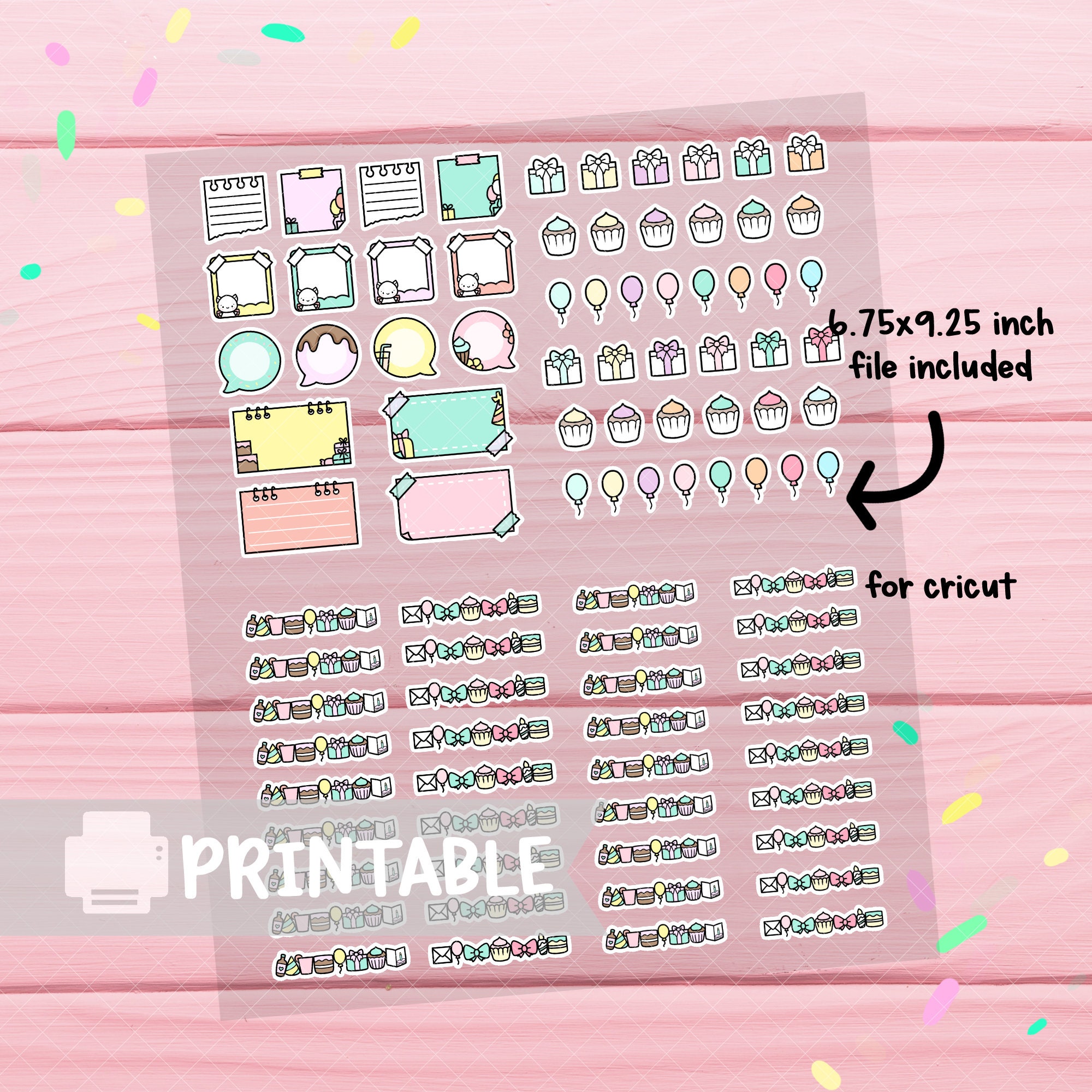 Printable Stickers: Rainbow Dreams Doodles Planner Sticker - Etsy