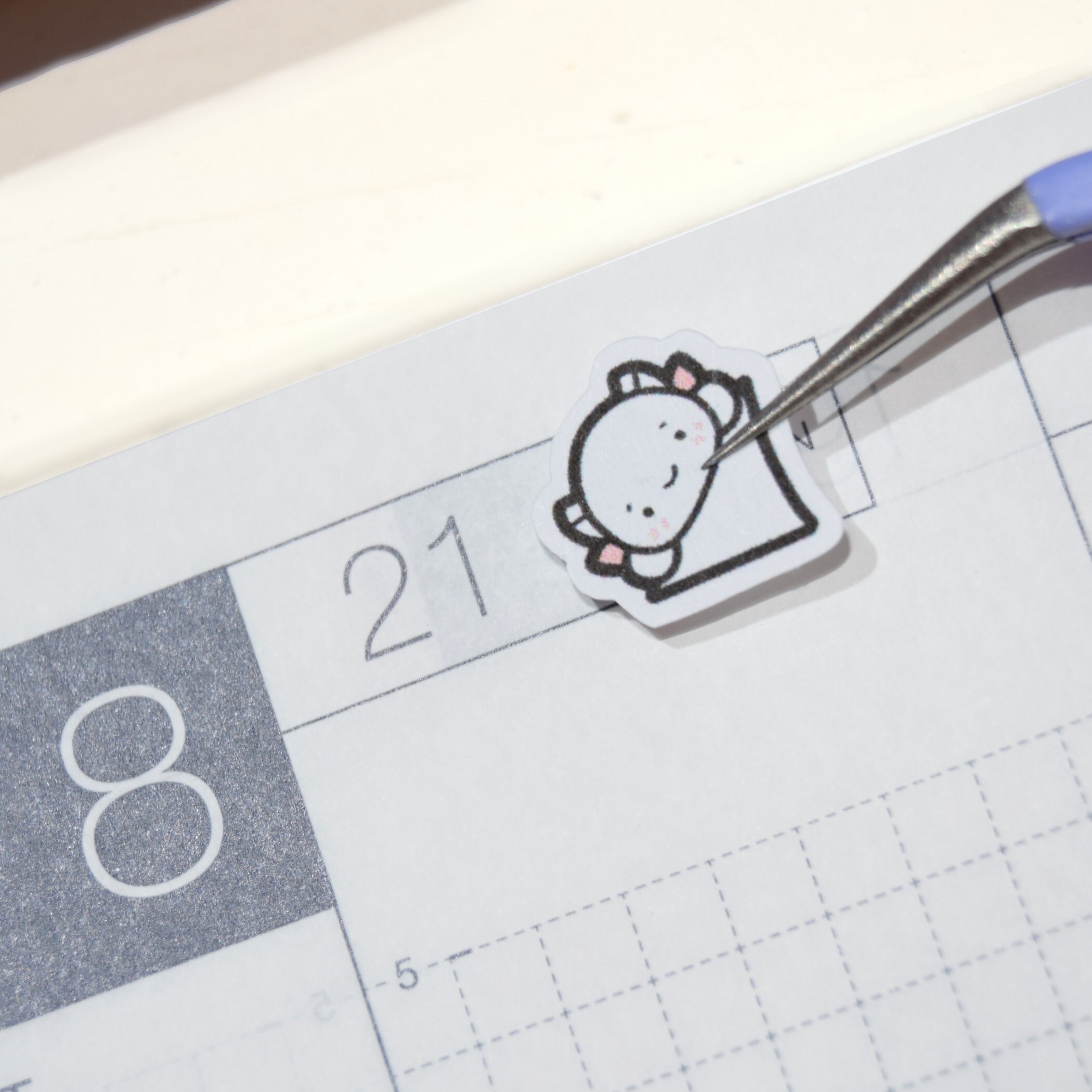 Printable Stickers: Corner Peeking Emote Doodles Deco Planner Stickers ...