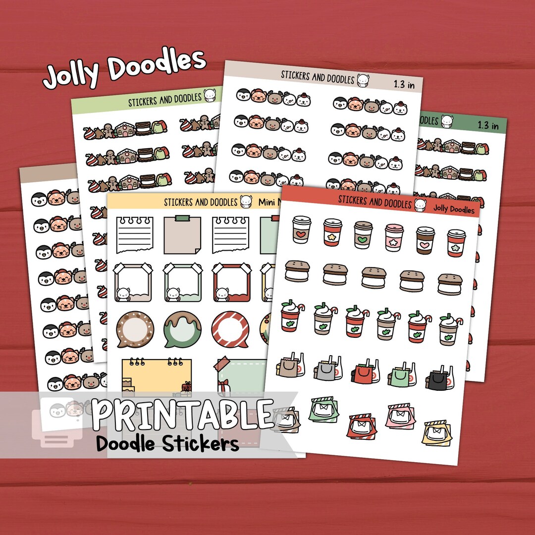 Printable Stickers: Jolly Doodles Planner Sticker Digital Download ...